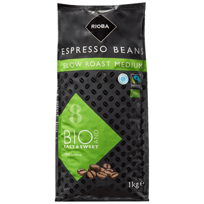 Rioba Espresso bonen 8 bio fairtrade 1 kg - Caffè Coraggioso